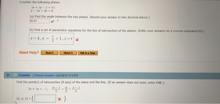 Solved Consider the following planes. 3x+2y-z=42 (a) Find | Chegg.com Solved Consider the following planes. 3x+2y-z=42 (a) Find | Chegg.com