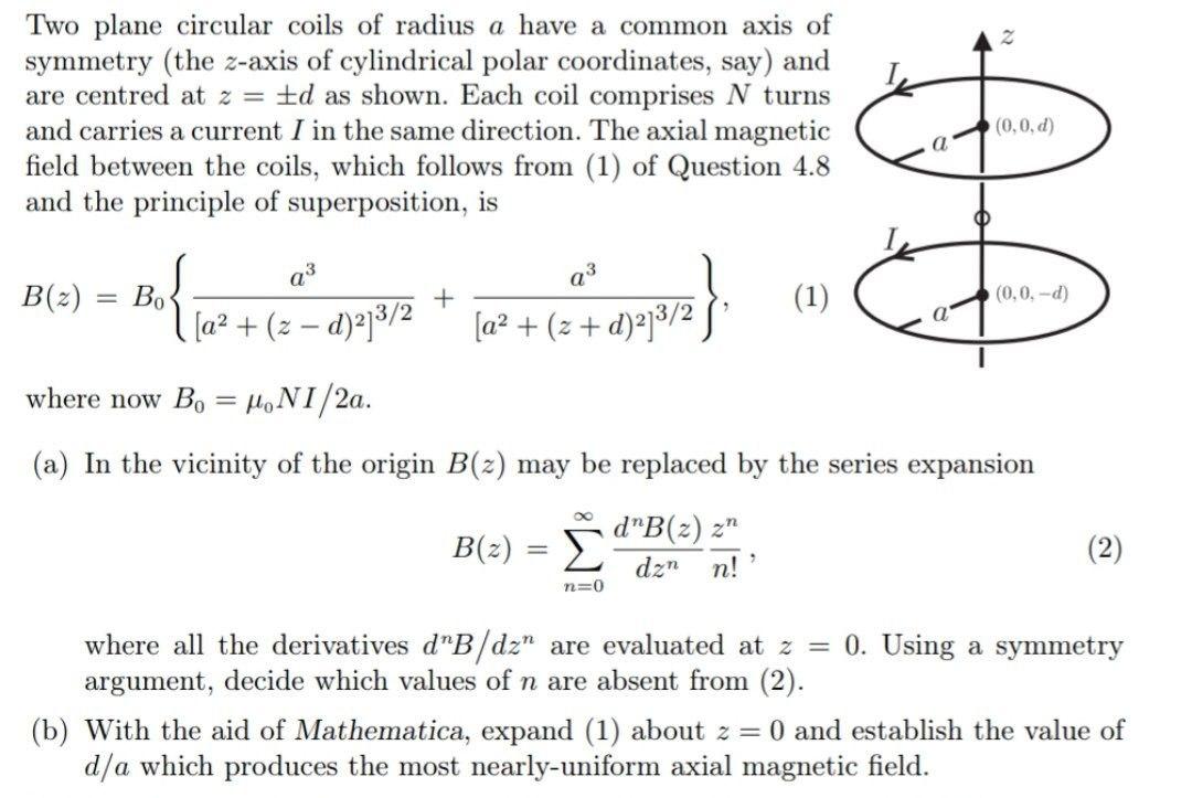 Solved Two plane circular coils of radius a have a common | Chegg.com
