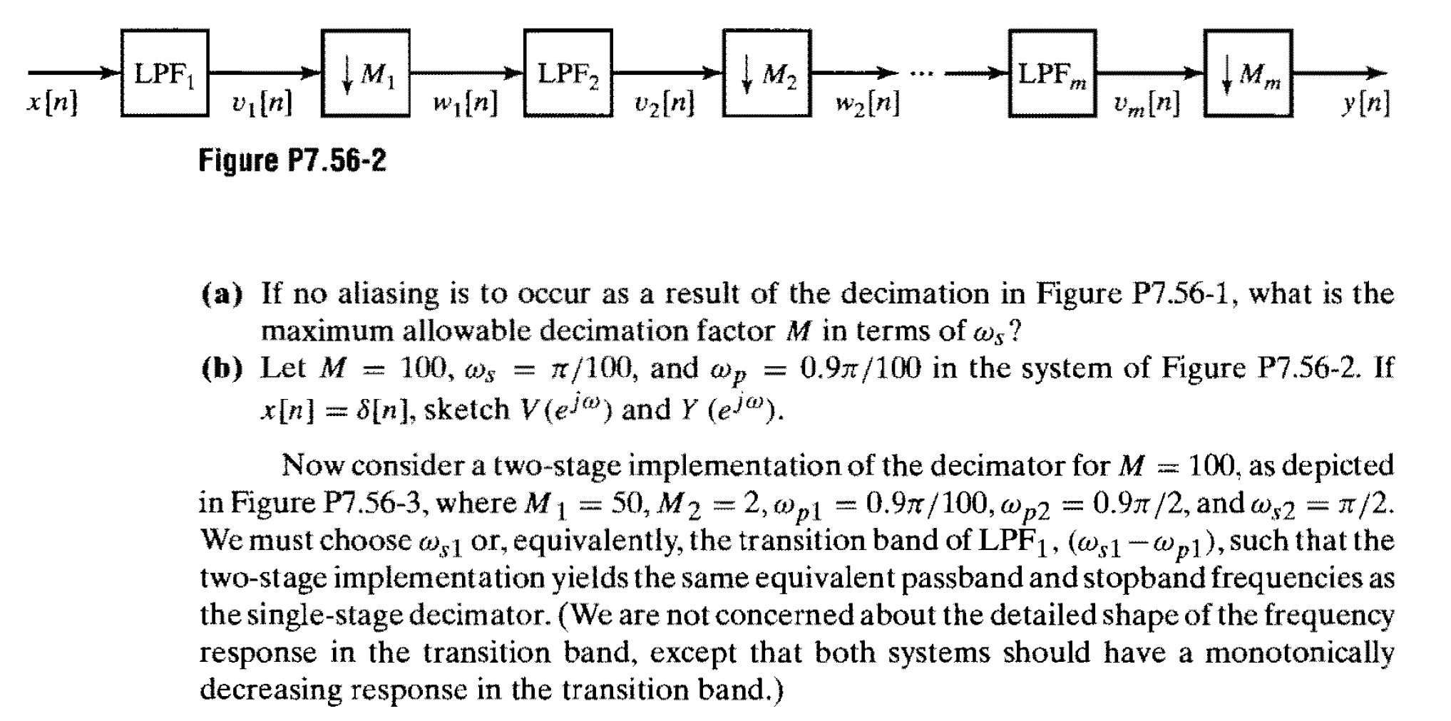 7.56. After a discrete-time signal is lowpass | Chegg.com