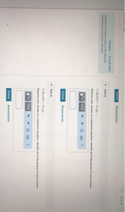 Solved Exercise 7.85 Part A C2H6(g) + O2 (g) ? Express your | Chegg.com