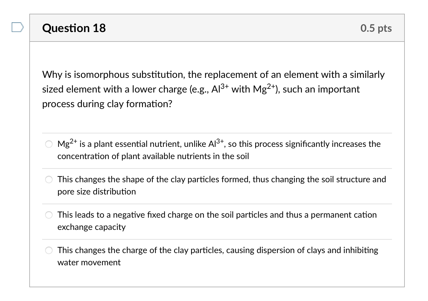 Solved Question 18 0.5 pts Why is isomorphous substitution, | Chegg.com