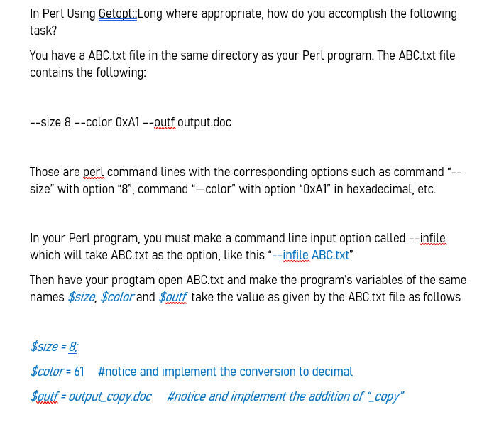 Solved Perl Programming Language Only All Required