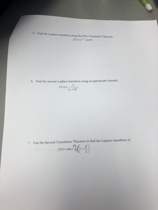 Solved 5. Find the Laplace transform using the First | Chegg.com