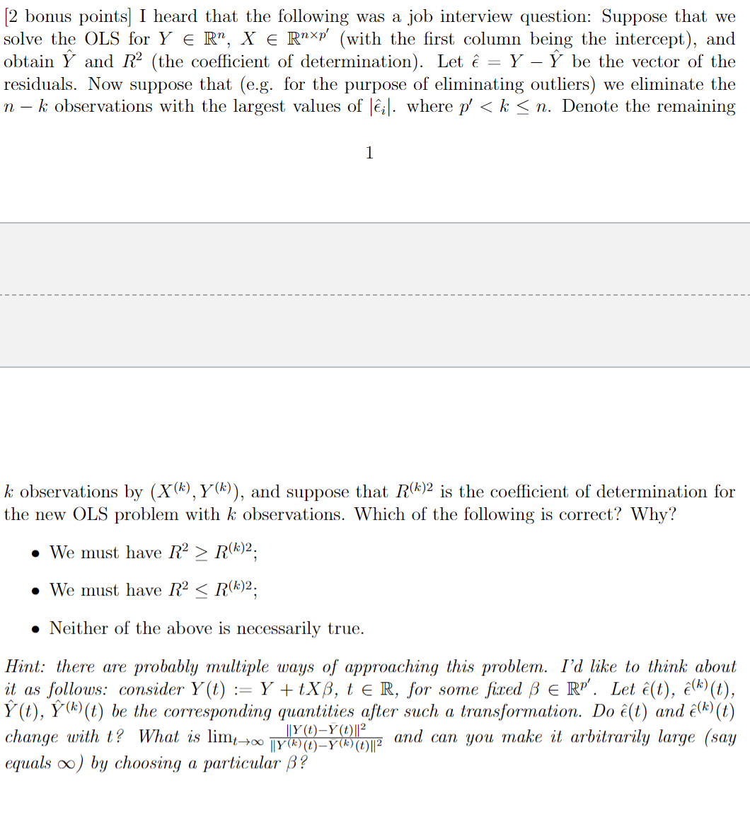 Solved [2 bonus points] I heard that the following was a job | Chegg.com