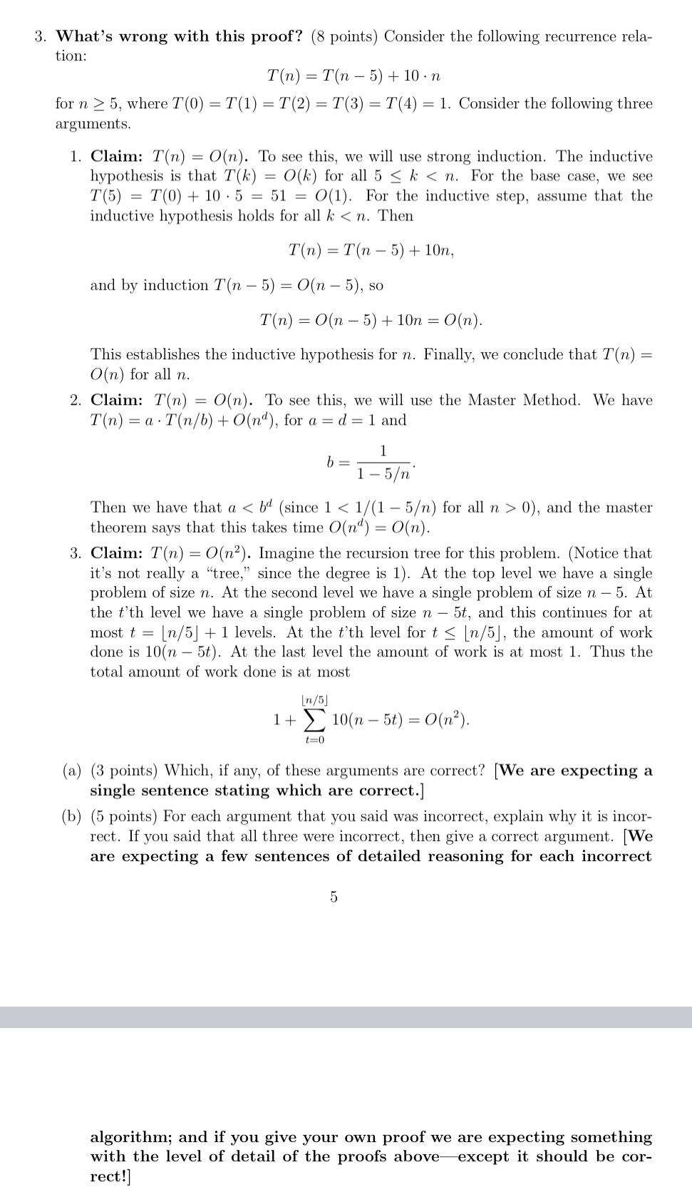 Solved 3. What's wrong with this proof? (8 points) Consider | Chegg.com