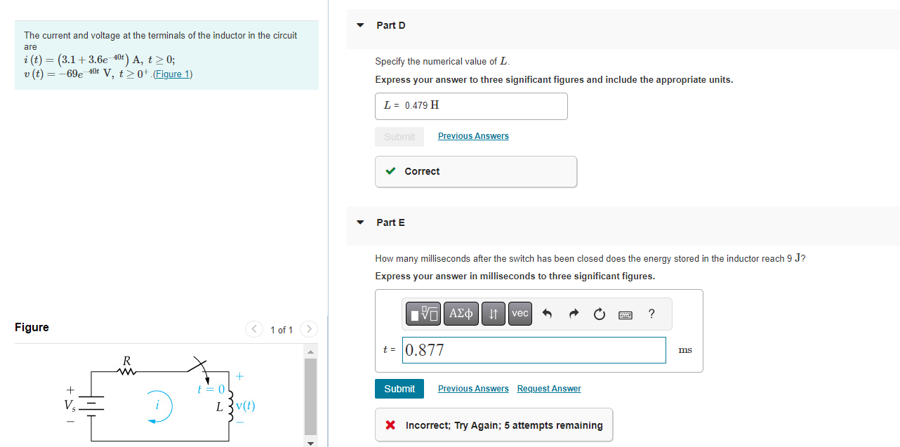 Solved The current and voltage at the terminals of the | Chegg.com