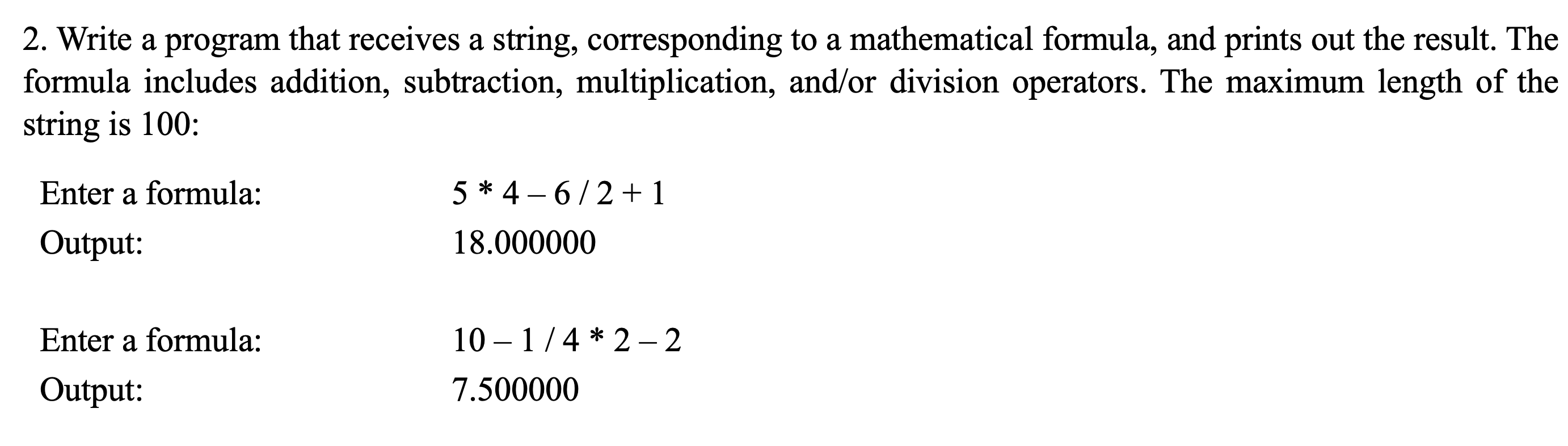 Solved Write a program that receives a string, corresponding | Chegg.com