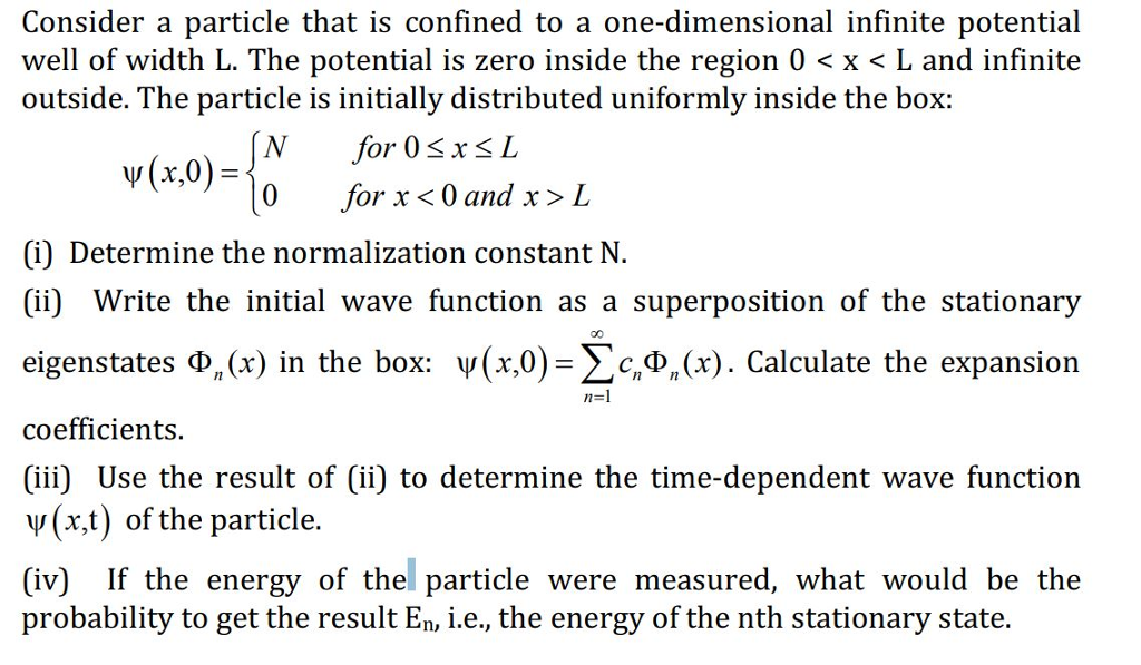 Solved Consider a particle that is confined to a | Chegg.com