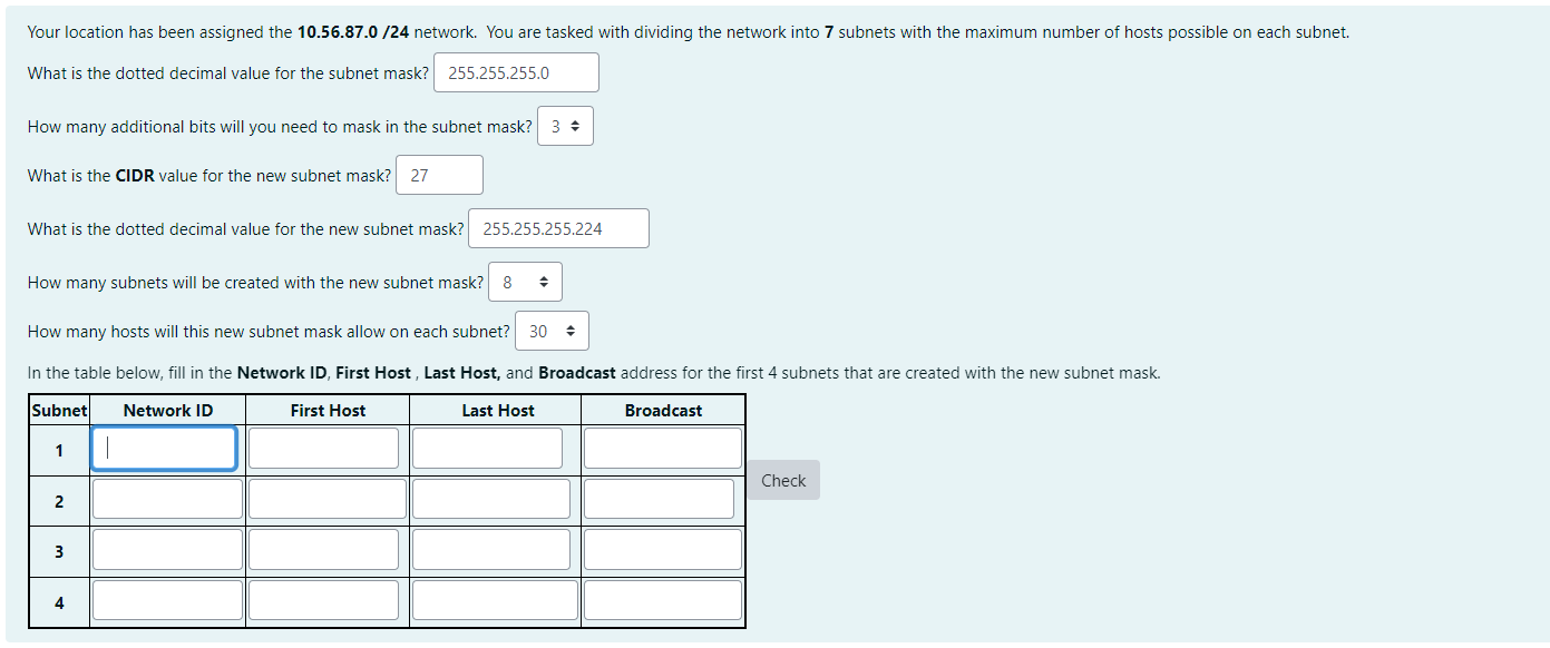 Solved What Is The Dotted Decimal Value For The Subnet Mask 