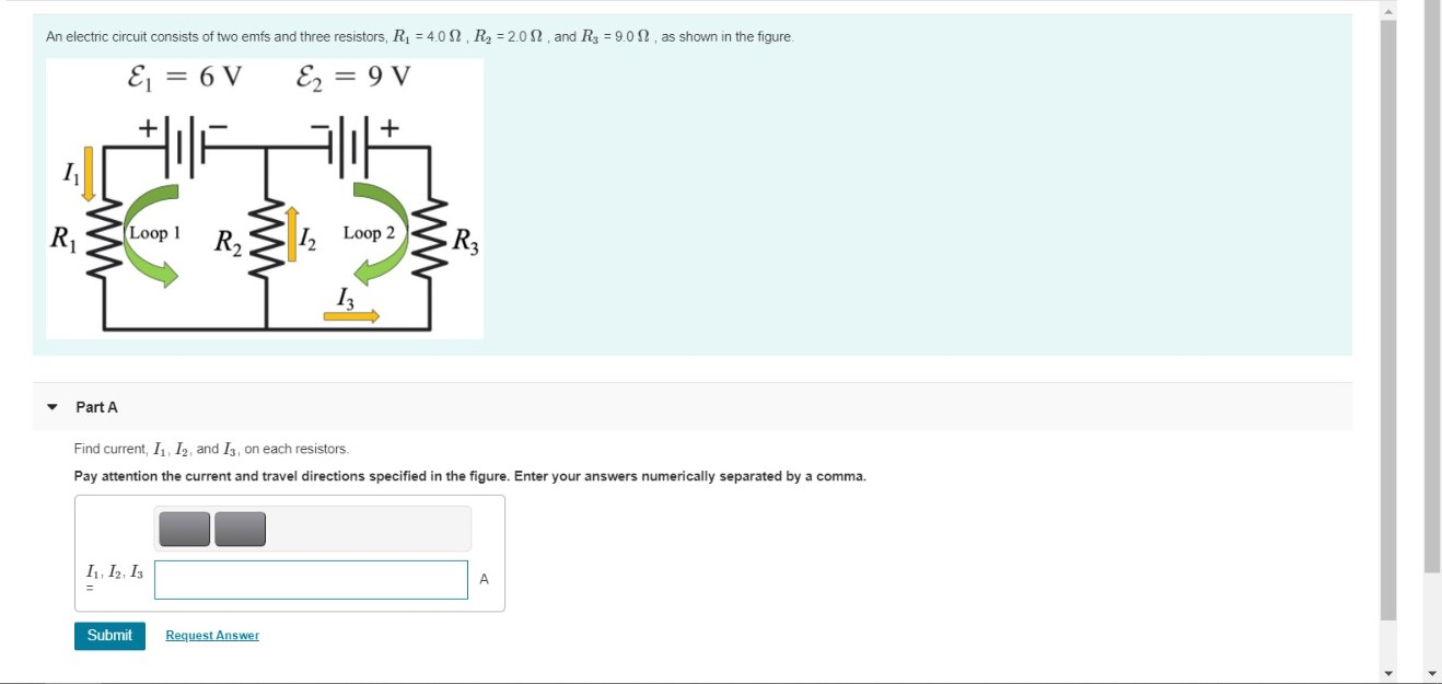 Solved An electric circuit consists of two emfs and three | Chegg.com