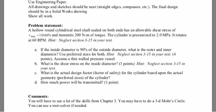 Solved Use Engineering Paper All drawings and sketches | Chegg.com