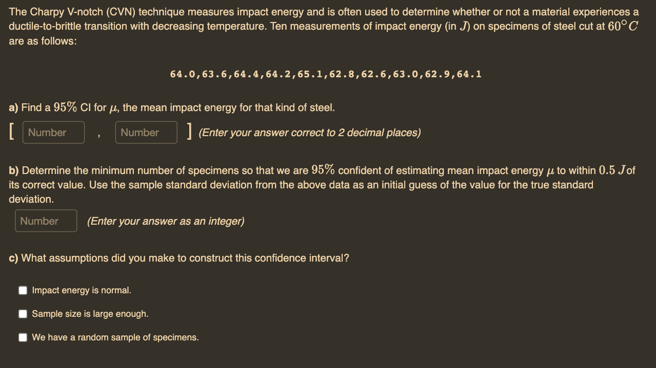 Solved The Charpy V-notch (CVN) technique measures impact | Chegg.com