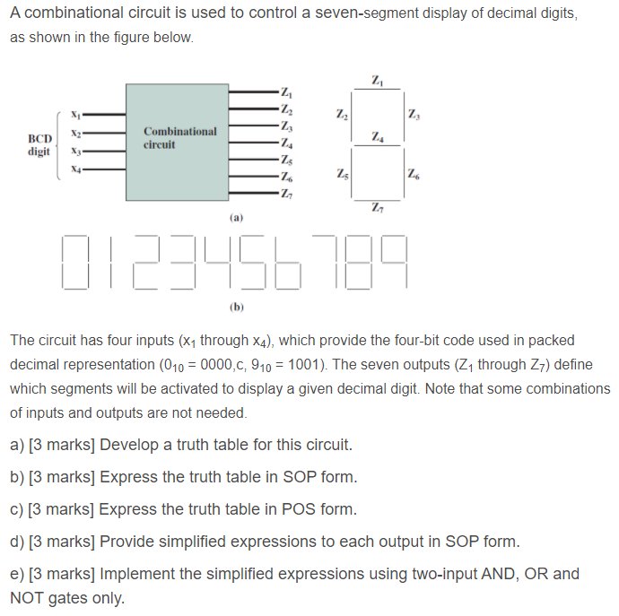 Solved A combinational circuit is used to control a | Chegg.com