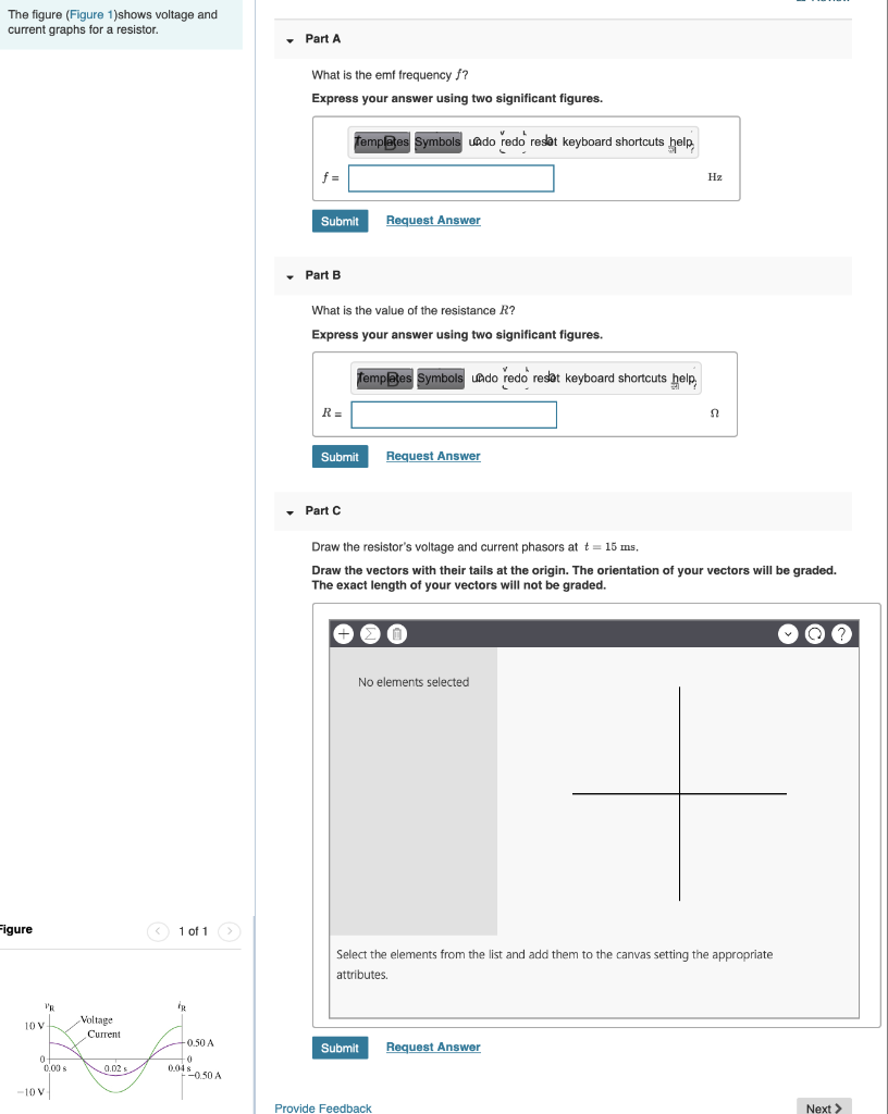 Solved The figure (Figure 1) shows voltage and current | Chegg.com