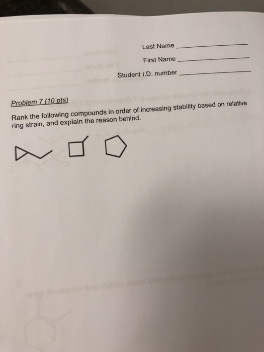Solved Last Name First Name Student I.D. number Problem 7 | Chegg.com