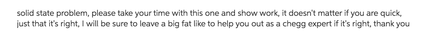 Solved solid state problem, please take your time with this | Chegg.com