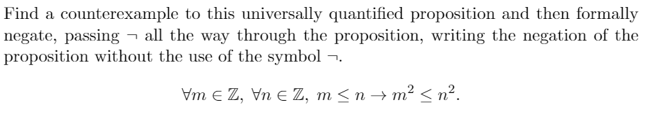 Solved Find a counterexample to this universally quantified | Chegg.com