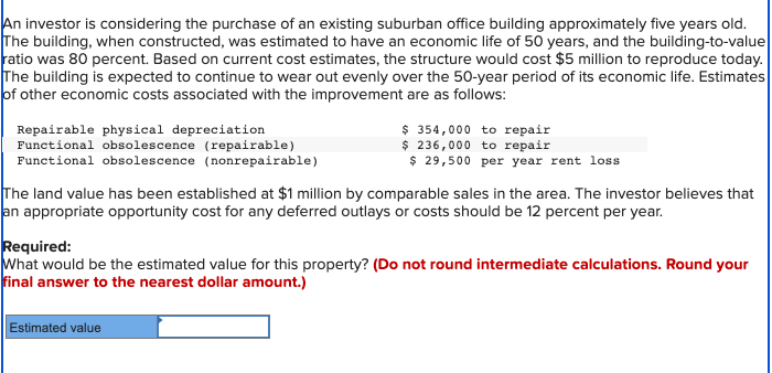 Solved An investor is considering the purchase of an | Chegg.com