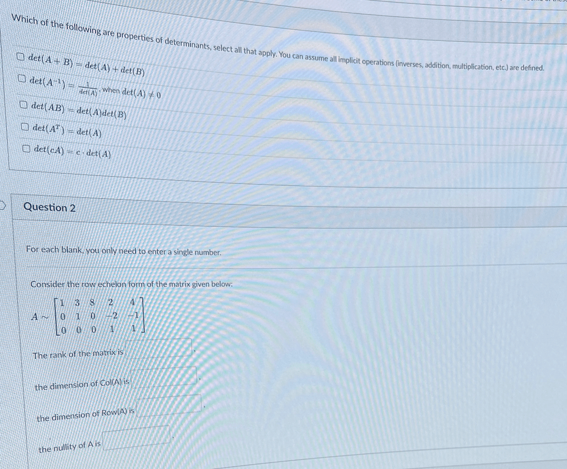 Solved Which of the following are properties of | Chegg.com
