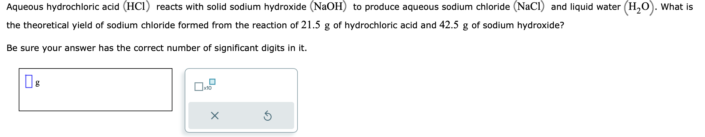 Solved Aqueous hydrochloric acid (HCl) reacts with solid | Chegg.com