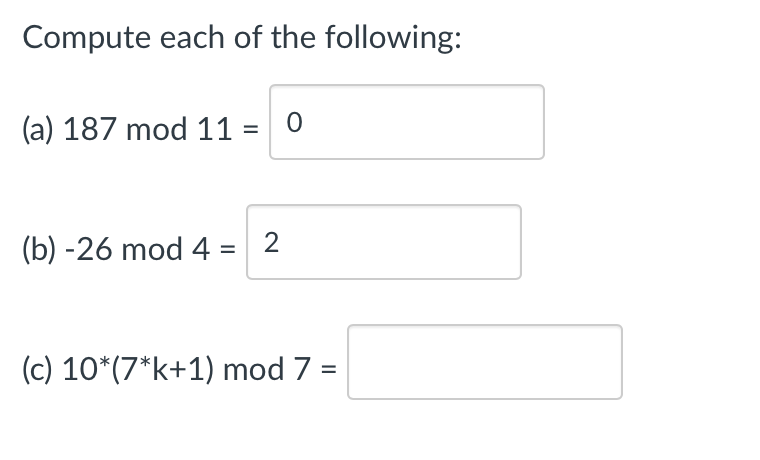 Solved Compute each of the following: | Chegg.com