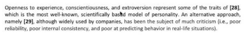 Solved Openness to experience, conscientiousness, and | Chegg.com