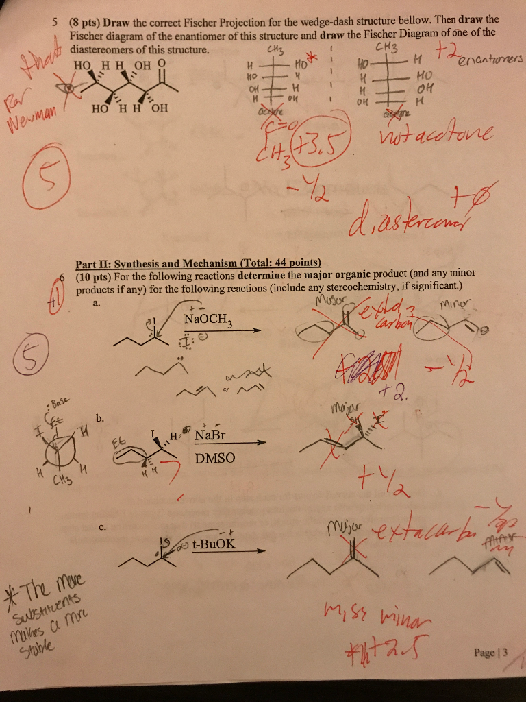 Solved pts) Draw the correct Fischer Projection for the | Chegg.com