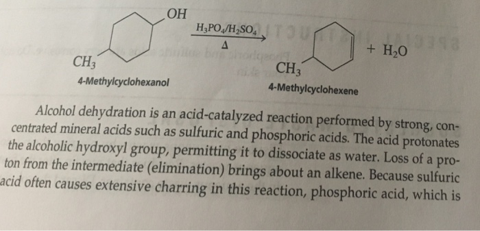 Solved OH H.PO/H SO + H20 CH3 4-Methylcyclohexene | Chegg.com