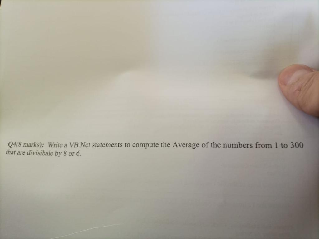 Solved Write a VB.Net statements to compute the Average of | Chegg.com