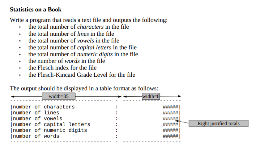 Solved Statistics on a Book Write a program that reads a | Chegg.com