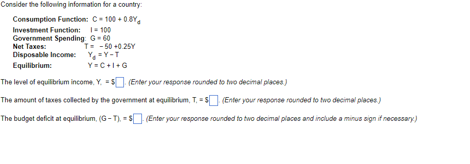 Solved Consider the following information for a country: | Chegg.com