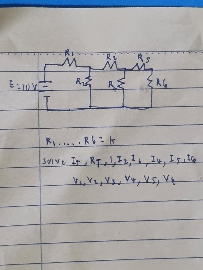 Solved solve IT,RT,I,I2,I3,I4,I5,I6 V1,V2,V3,V4,V5,V4 | Chegg.com