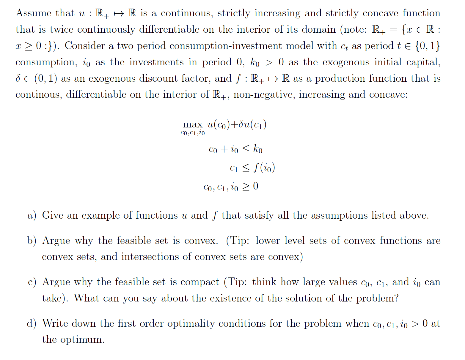 Solved Assume that u:R+|→R ﻿is a continuous, strictly | Chegg.com