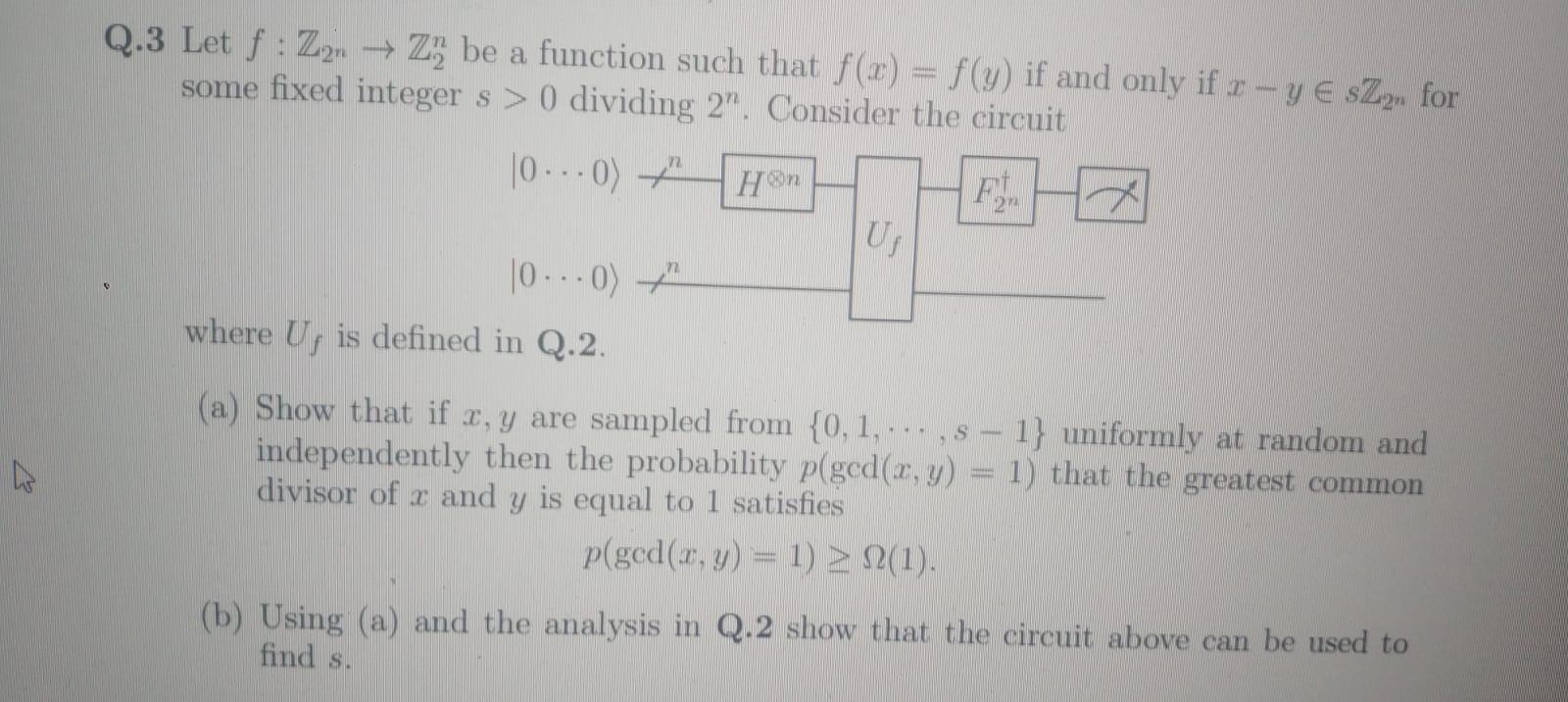 Q.2 Let f: Zn → Z be a function such that f(x) = | Chegg.com