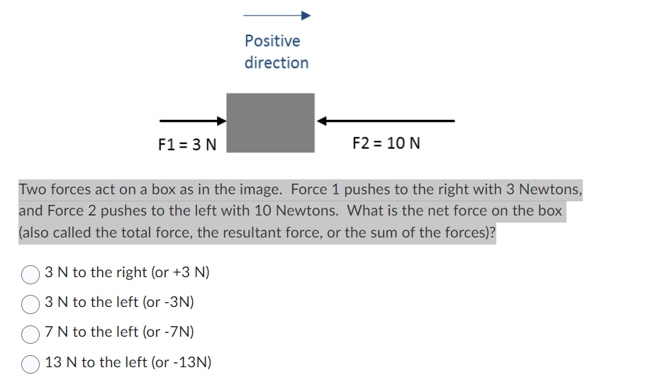 Solved Two forces act on a box as in the image. Force 1 | Chegg.com