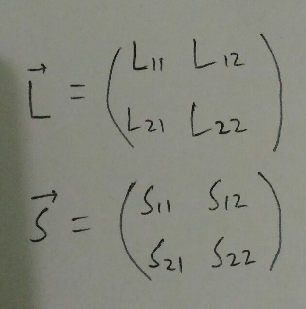 Solved Consider the operator L and S matrices 2x2, and not | Chegg.com