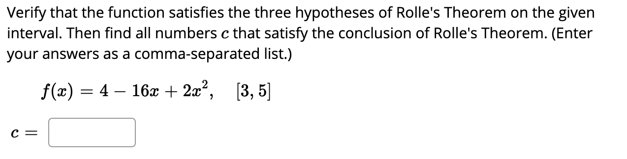 Solved Verify that the function satisfies the three | Chegg.com