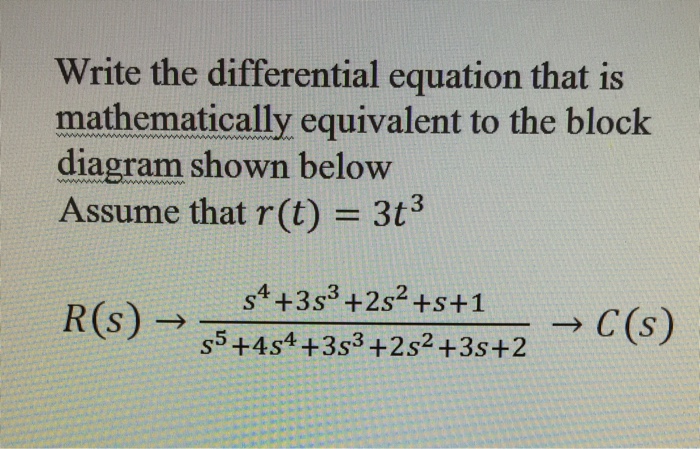 Solved Write the differential equation that is | Chegg.com