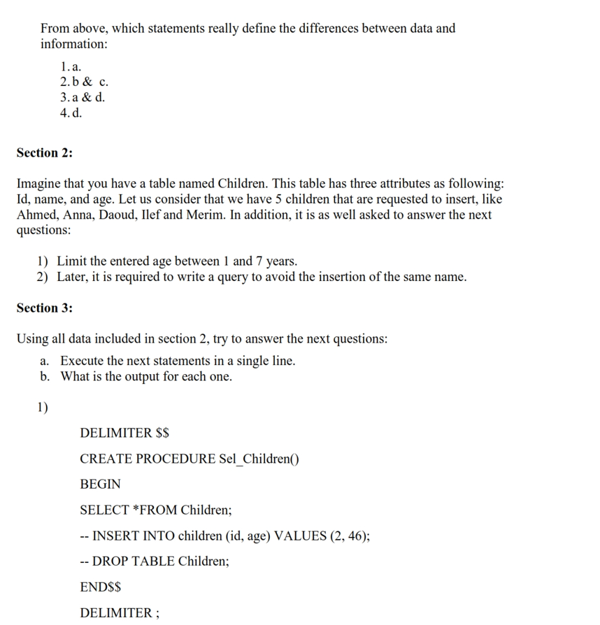 Solved From above, which statements really define the | Chegg.com