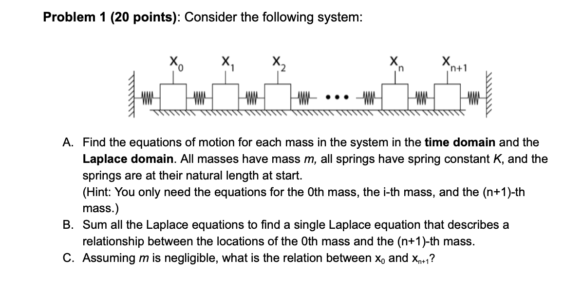 Solved Problem 1 (20 points): Consider the following system: | Chegg.com