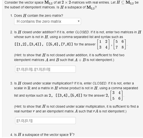 Solved Consider the vector space M2,2 of all 2 x 2-matrices | Chegg.com