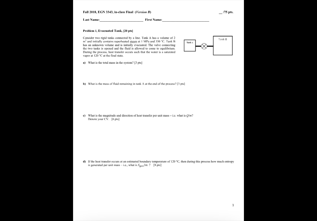 Solved Fall 2018, EGN 3343, in-class Final (Version B) - /75 | Chegg.com
