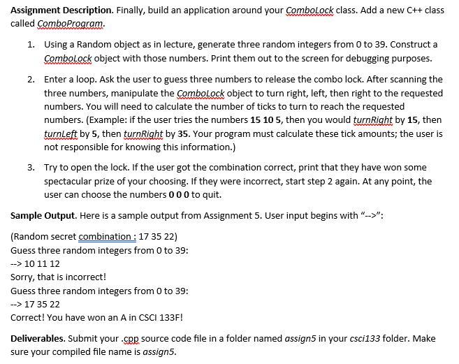 Solved class ComboLock { private: // ints 0 - 39 int | Chegg.com