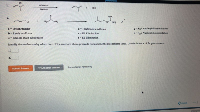 Solved Identify the mechanism by which each of the reactions | Chegg.com