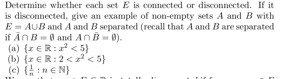 Solved Determine whether each set E is connected or | Chegg.com