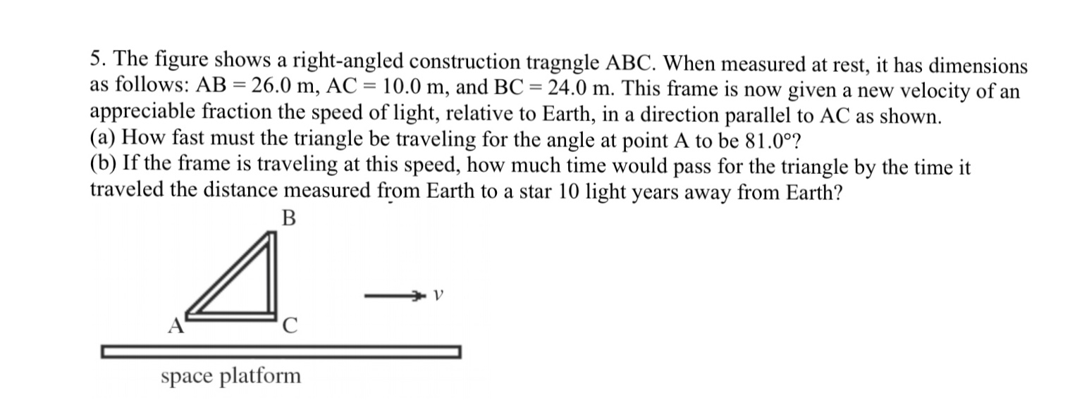 Solved 5. The figure shows a right-angled construction | Chegg.com