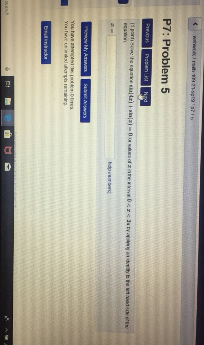 Solved P7: Problem 5 equation | Chegg.com