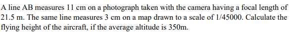 Solved A line AB measures 11 cm on a photograph taken with | Chegg.com