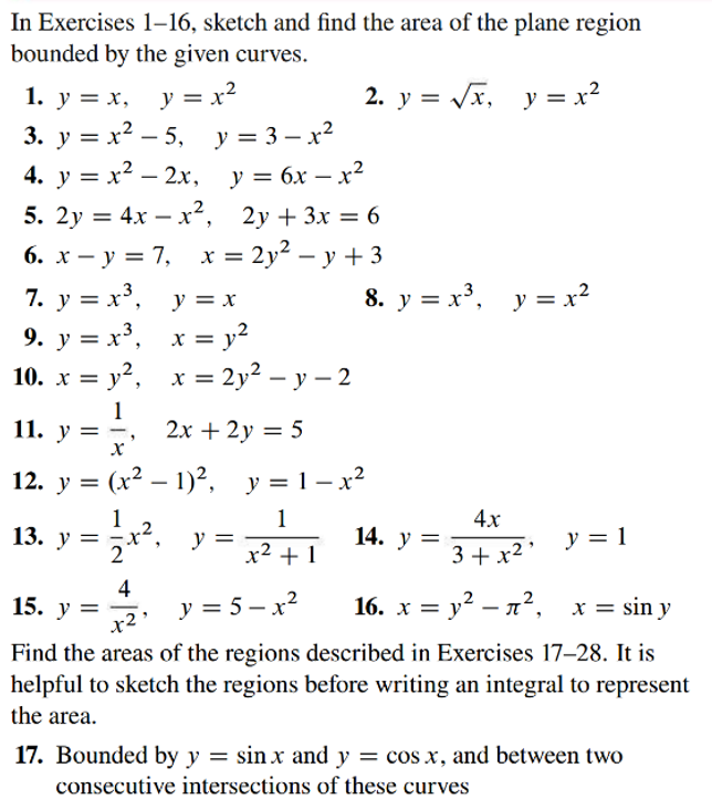 Solved In Exercises 1-16, sketch and find the area of the | Chegg.com