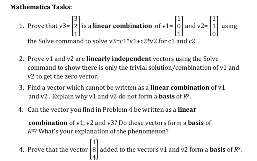 Solved Mathematica Tasks: 31 1. Prove that v3= 12 is a | Chegg.com